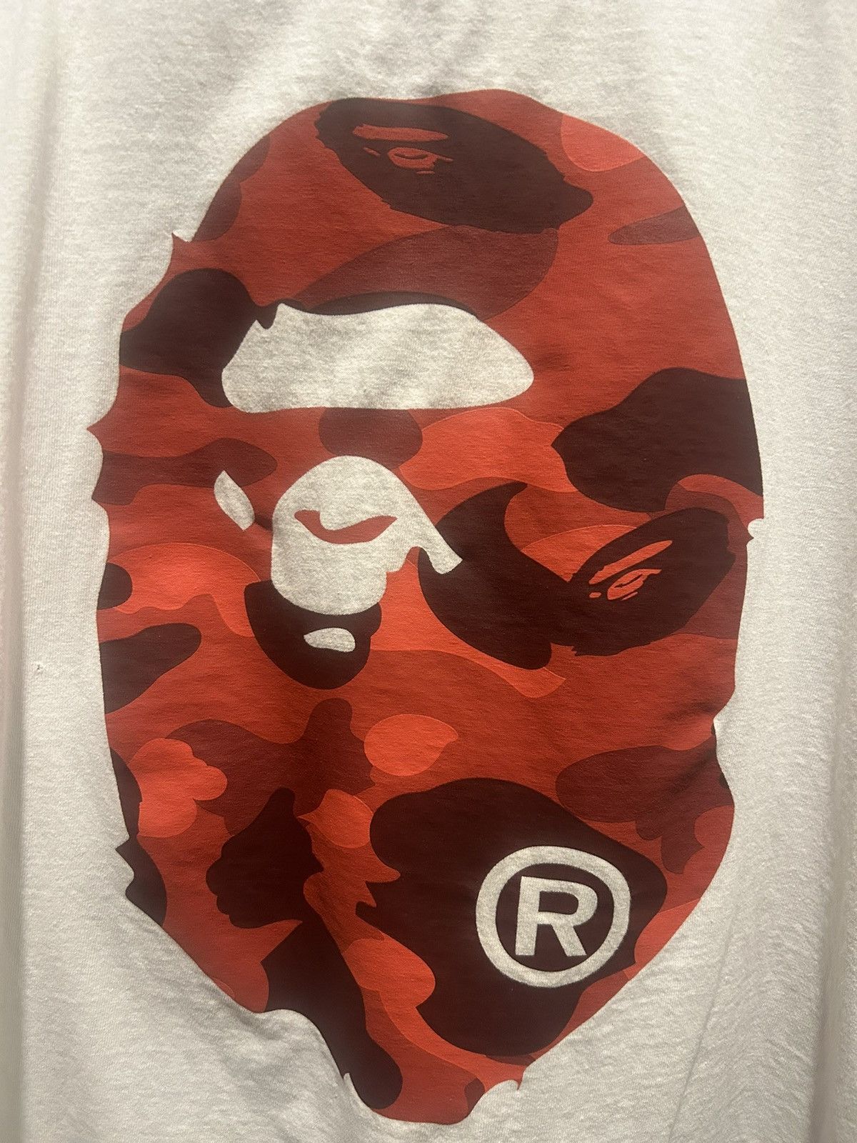 Bape RED CAMO APE HEAD FRONT & BACK | Grailed