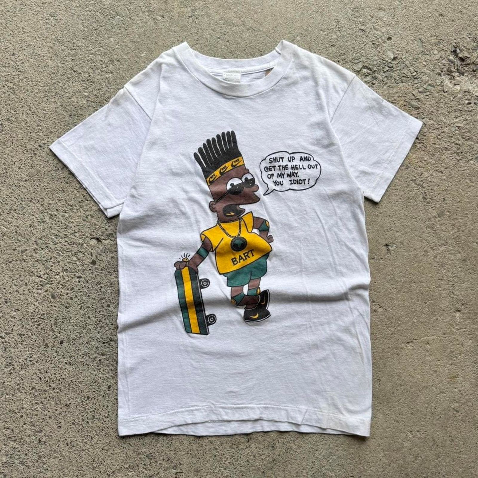 The Simpsons × Vintage 90s Bart Simpson Jamaican Rasta Skater Nike T ...