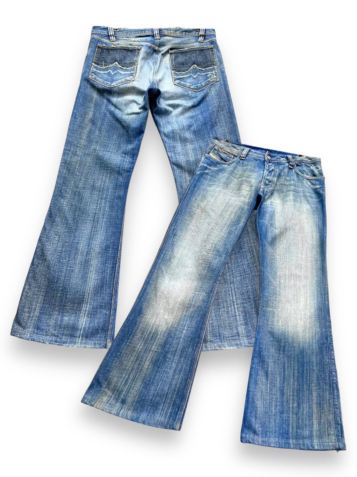 Diesel FYE PUNK🔥DIESEL Distressed Denim Wide Leg Super FLARE Jeans ...