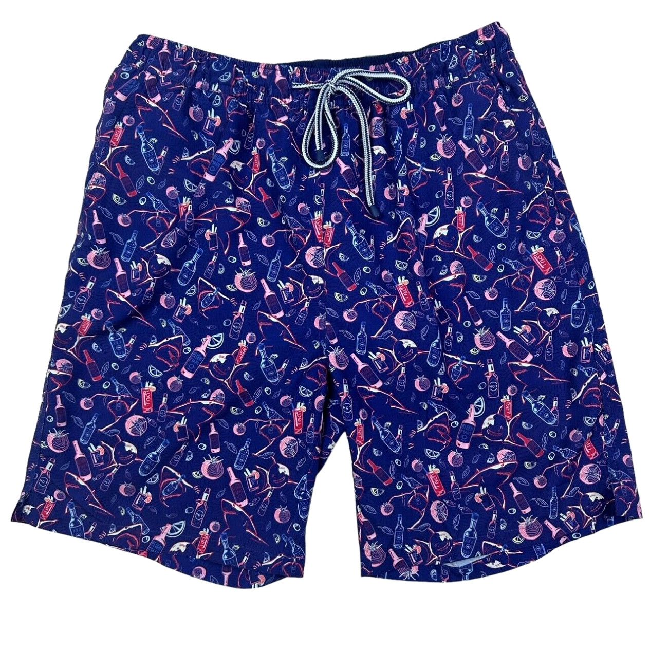 Peter Millar Peter Millar Seaside Mens Lined Swim Suit Trunks Bloody Mary Print Blue • Medium ...