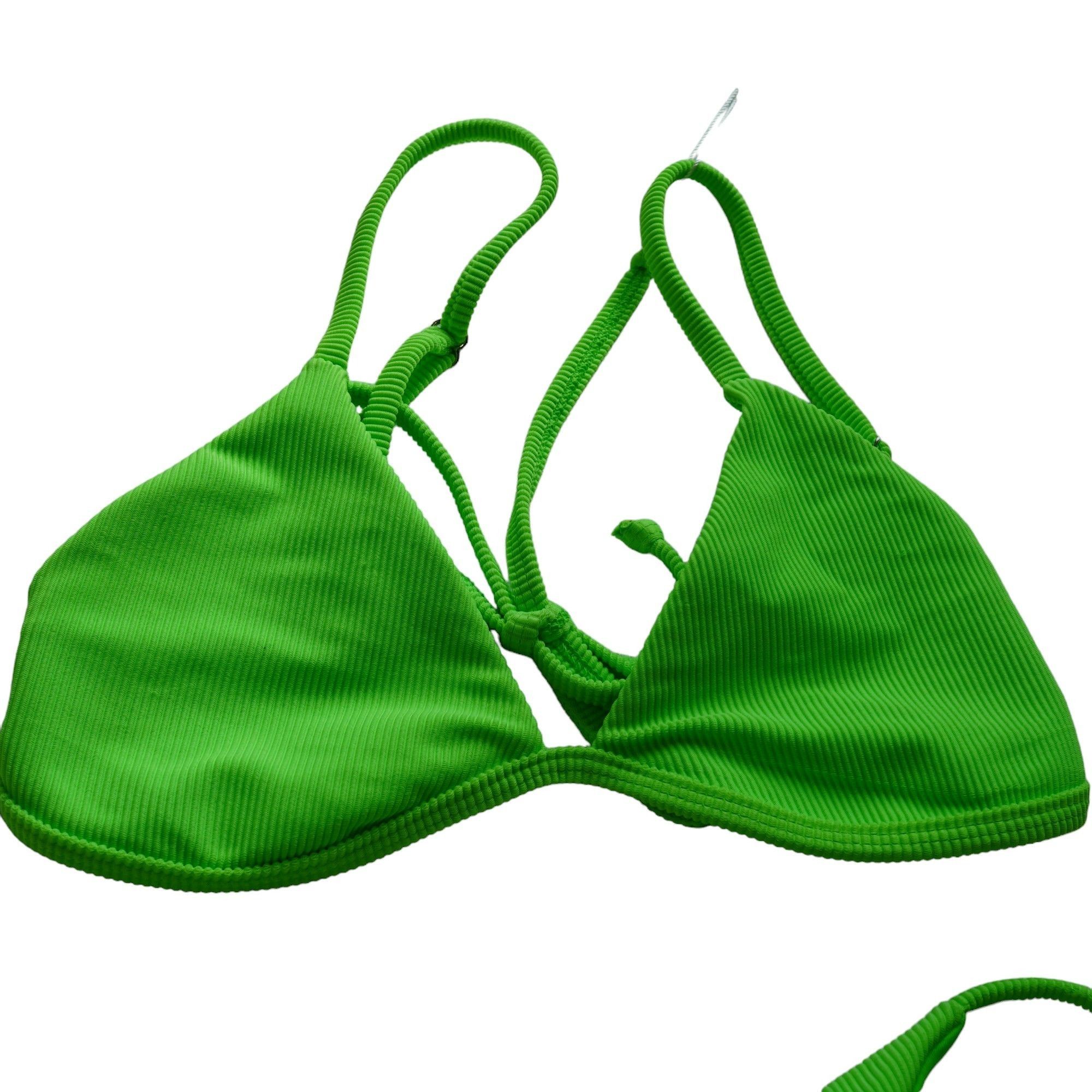 Unkwn NWT Toxic Beach House Neon Green V Cut Two Piece Bikini Size ...
