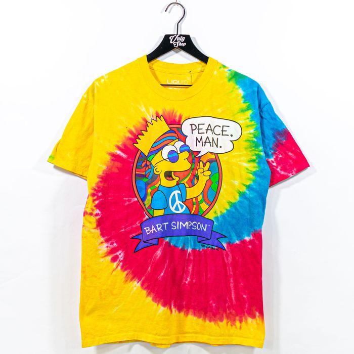 Vintage Liquid Blue Bart Simpson T-Shirt Y2K Peace Man Tie Dye | Grailed