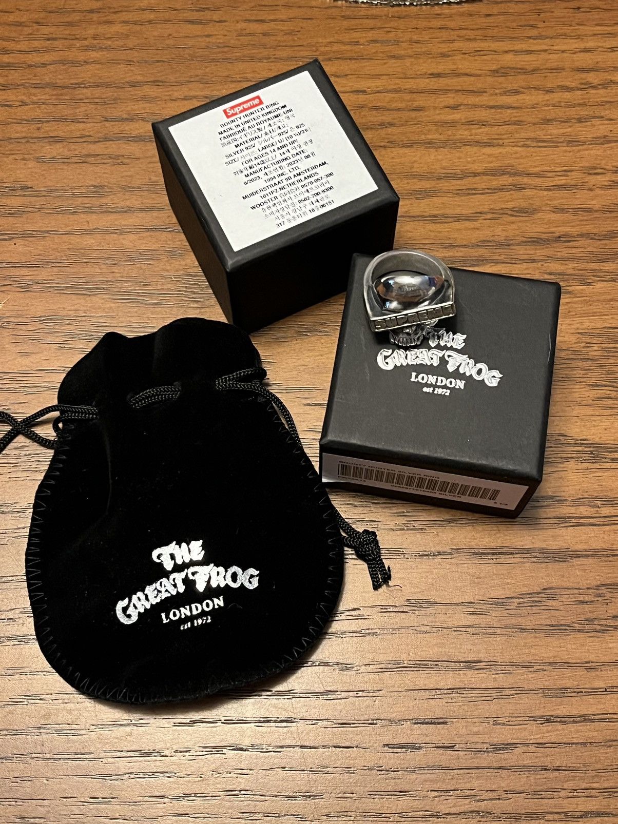 Supreme Supreme x Bounty Hunter x The Great Frog skull ring 10 1/4 ...