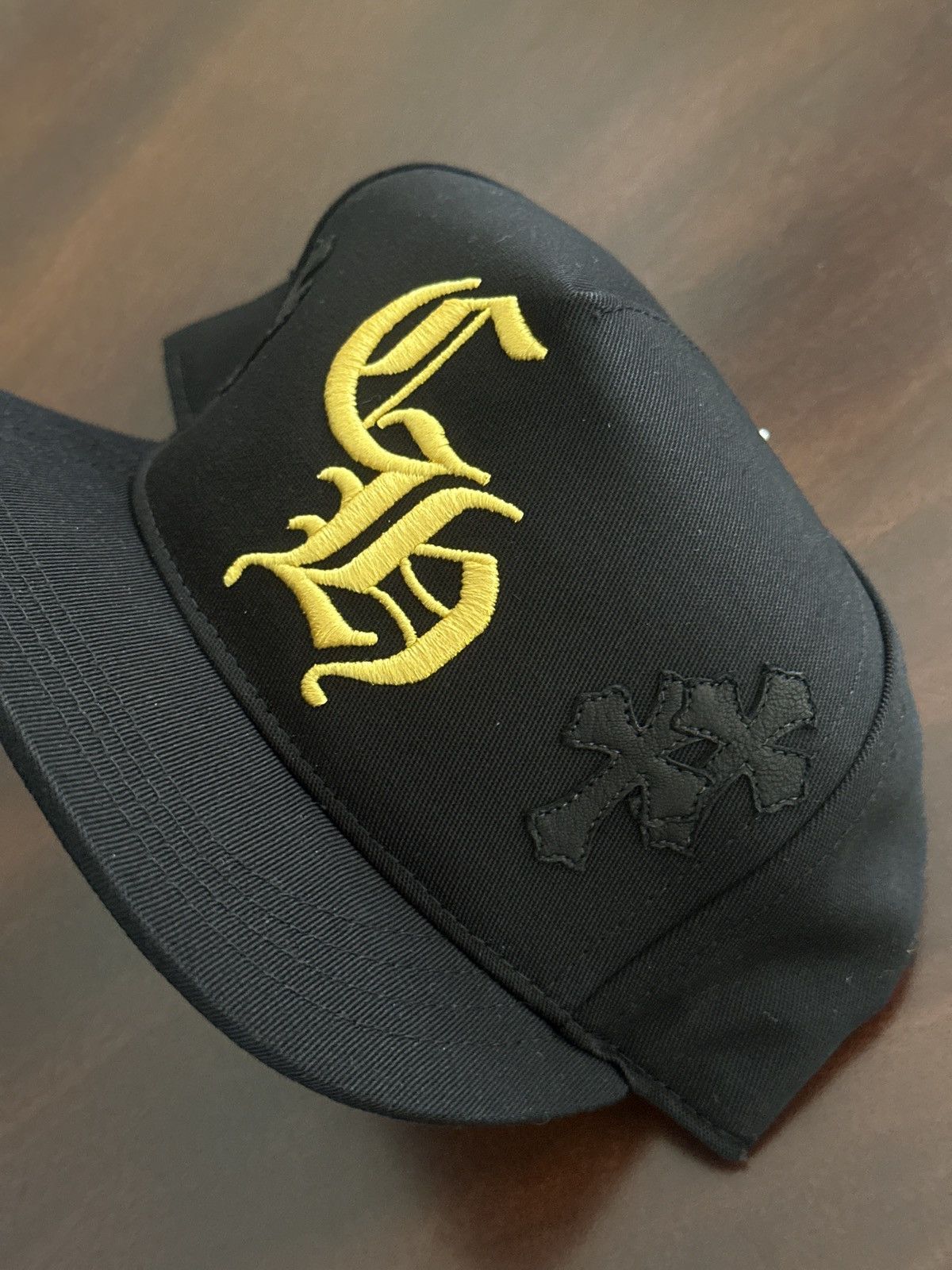 Chrome Hearts Chrome Hearts Cross Patch Trucker Hat Black Gold | Grailed