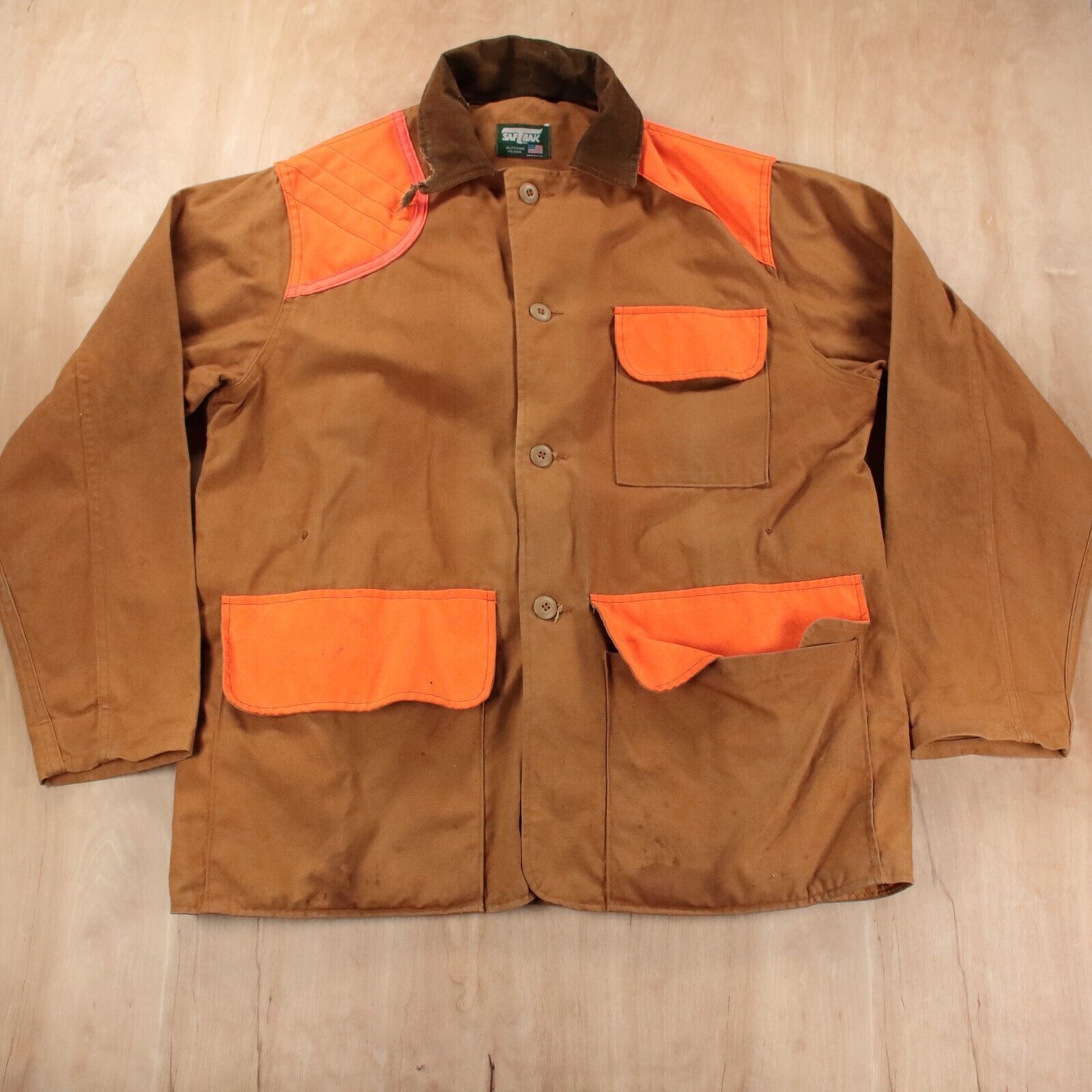 Vintage vtg usa made Saftbak canvas hunting jacket LARGE shooting ...