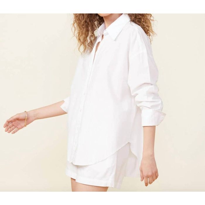 Monrow Poplin Button Down Shirt In White | Grailed