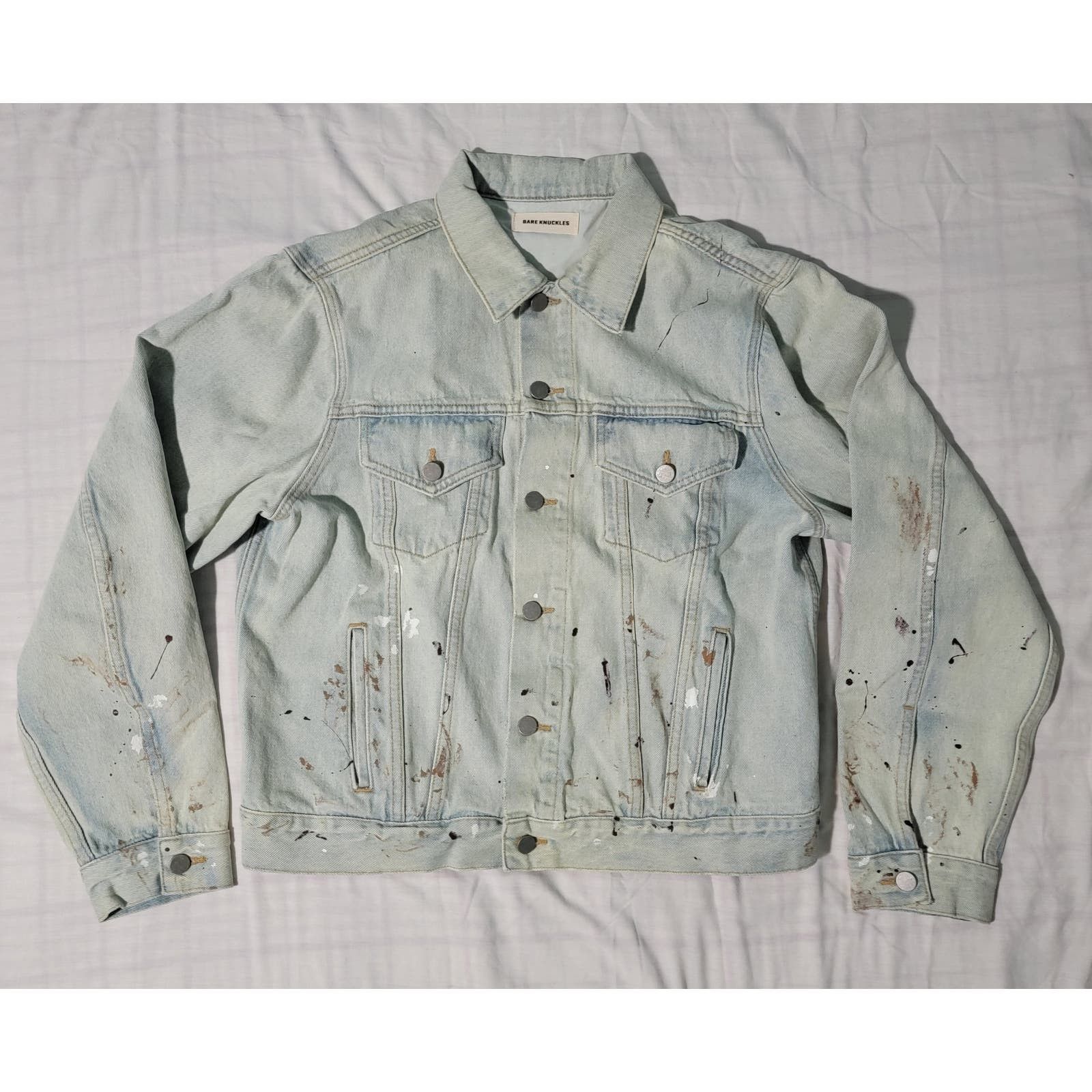 Bare Knuckles Bare Knuckles Paint Splatter Denim Jacket Lightwash | Grailed