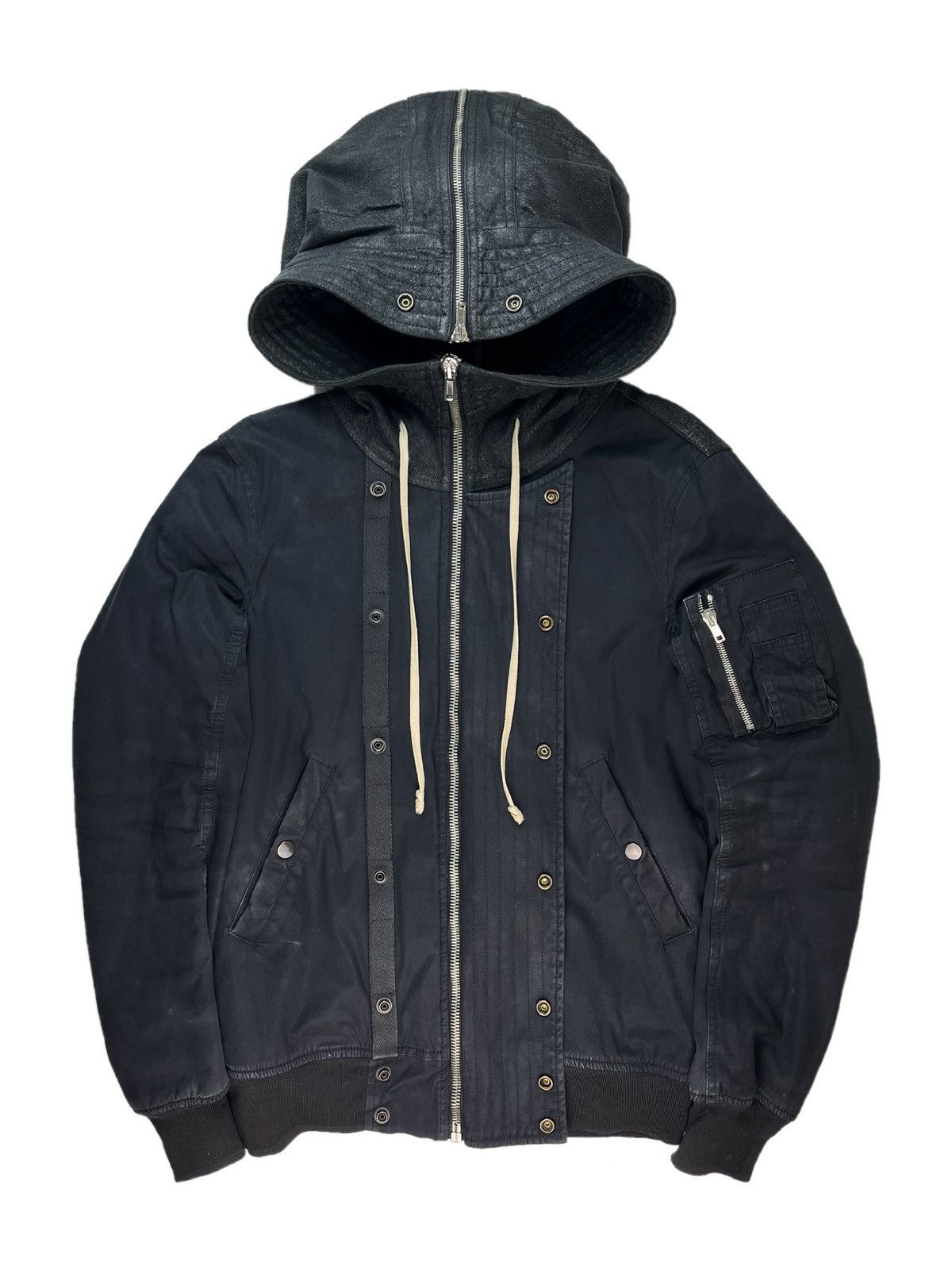 Rick Owens × Rick Owens Drkshdw Rick Owens Waxed Denim Exploder Bomber ...