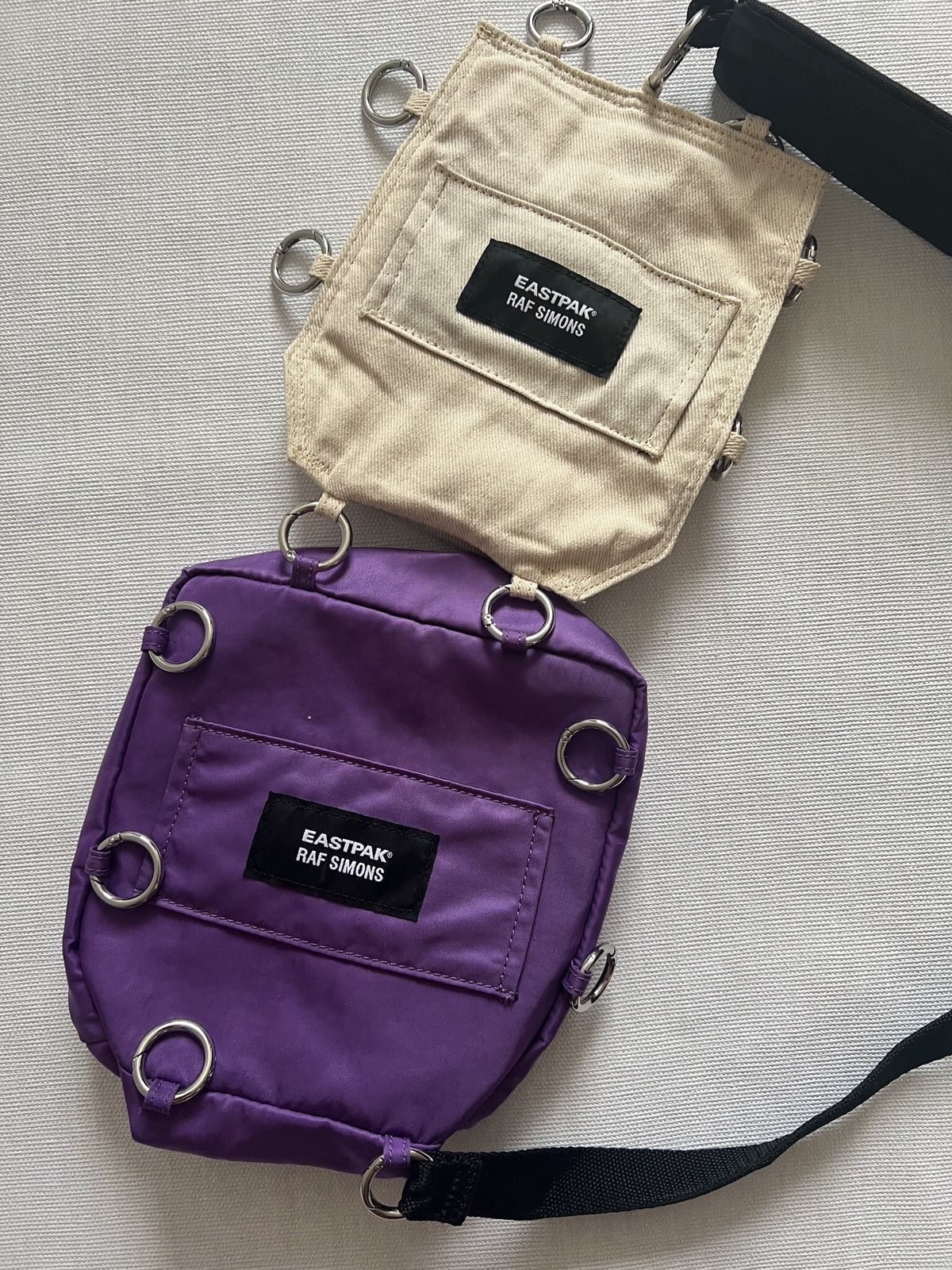 Raf Simons VERY RARE Raf Simons Eastpak 2 Pocket Bag Purple White | Grailed