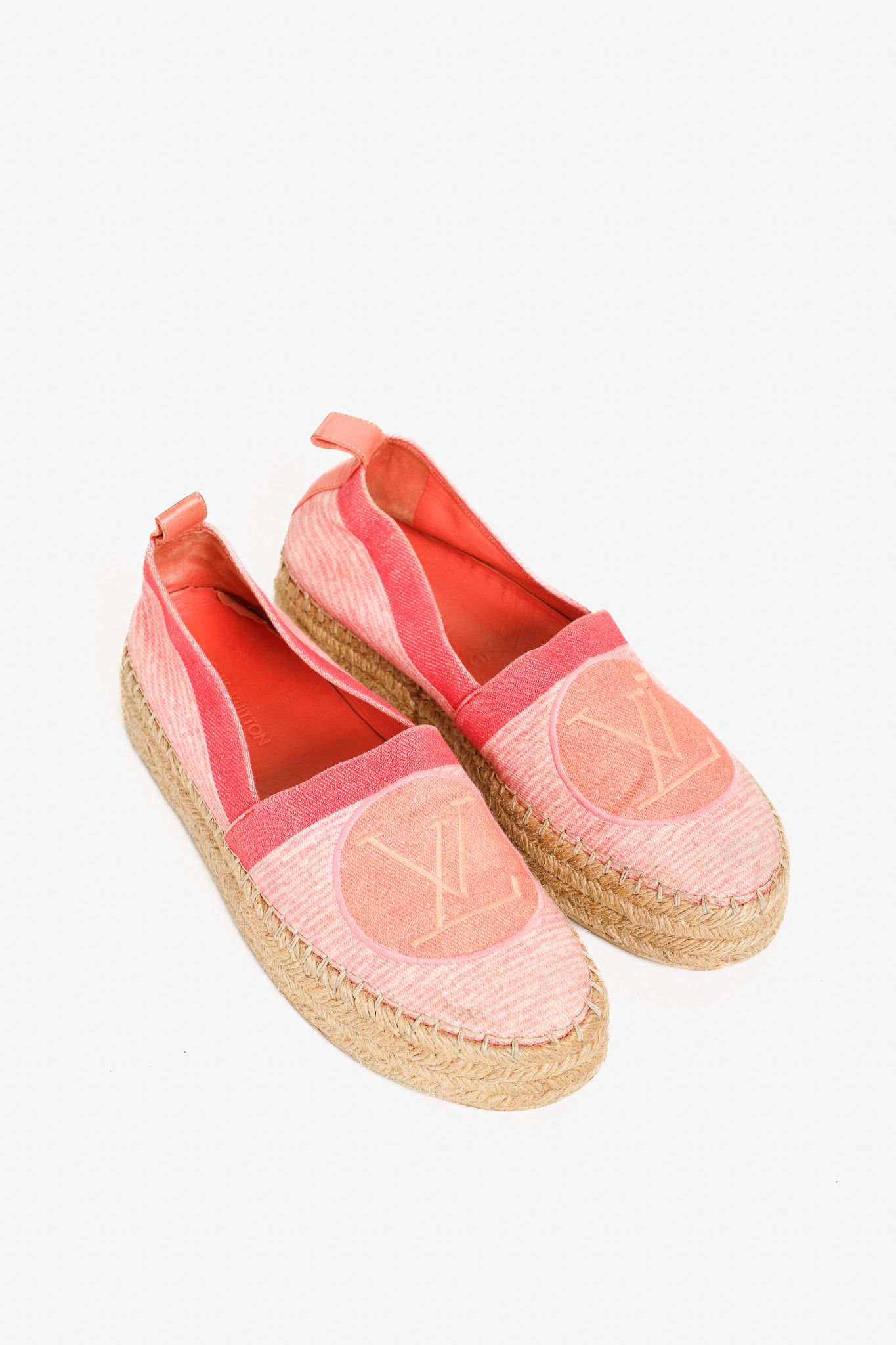 Louis Vuitton Louis Vuitton Pink Shore Embroidered-Logo Espadrilles ...