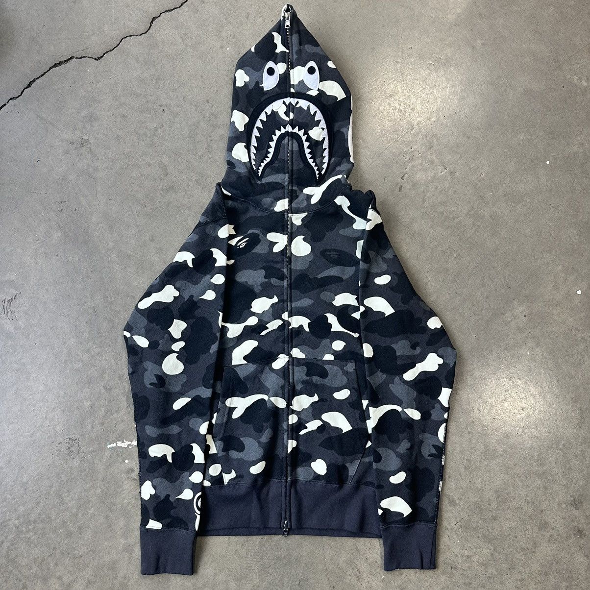 Bape Bape ‘Glow in the Dark’ Shark Hoodie WGM | Grailed