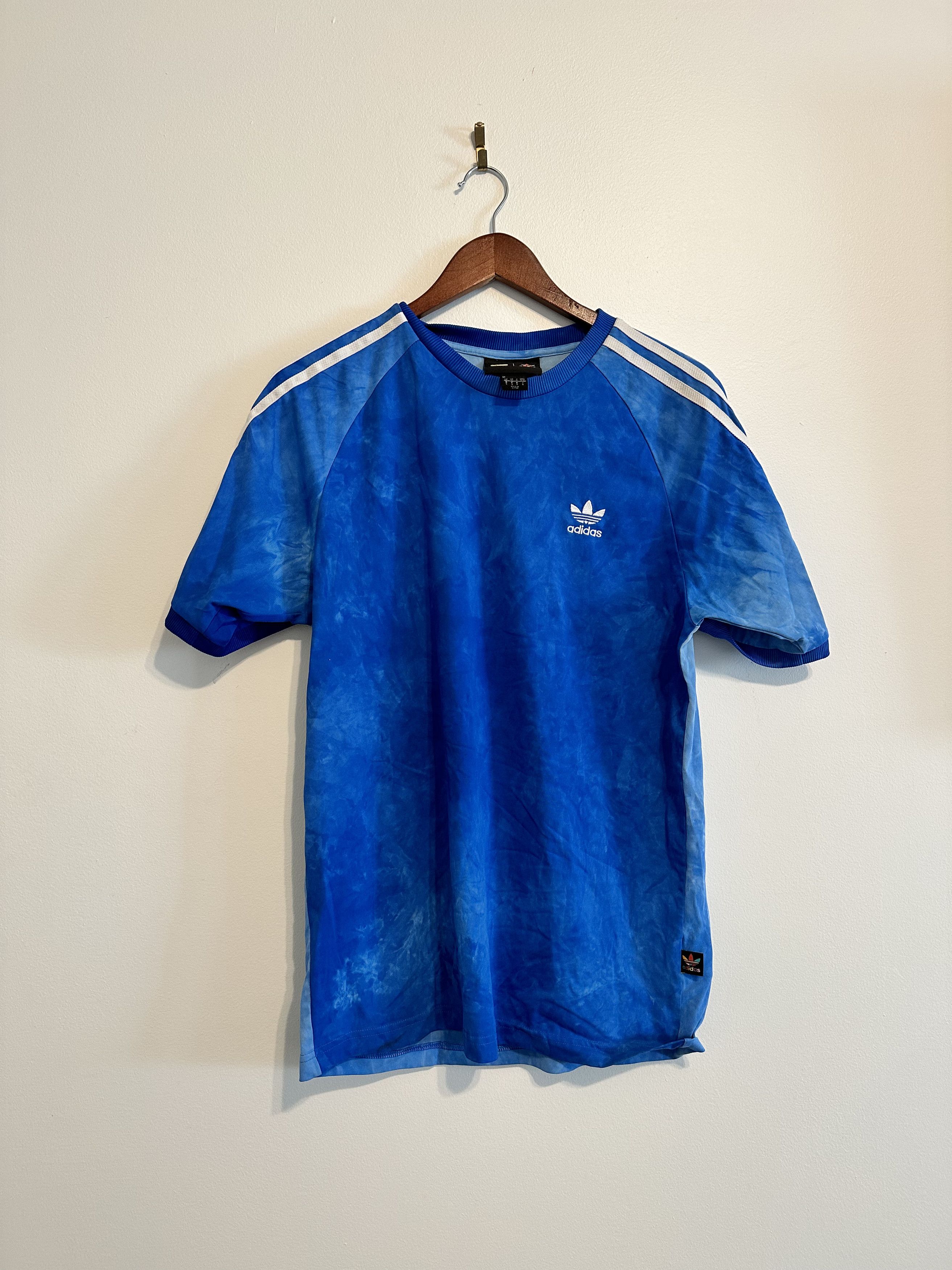 Adidas Blue Human race shirt | Grailed