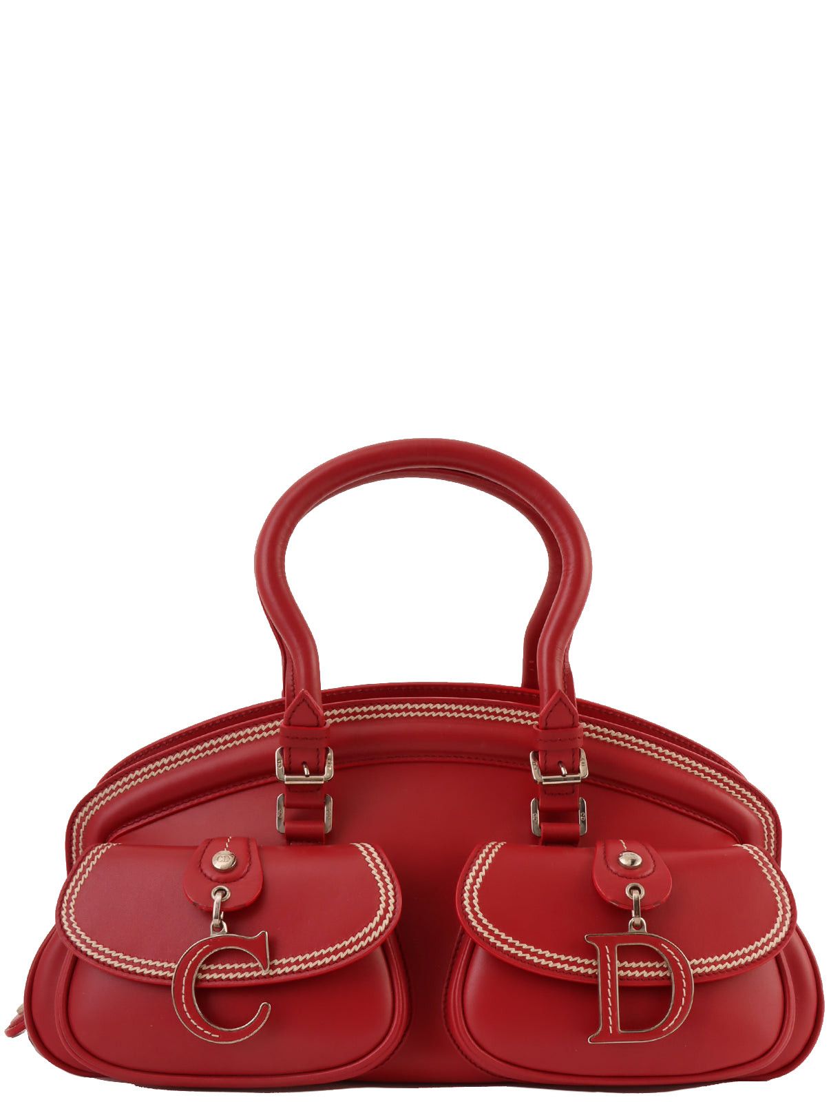 Dior DIOR Logo Plate Top Handle Bag Red | Grailed