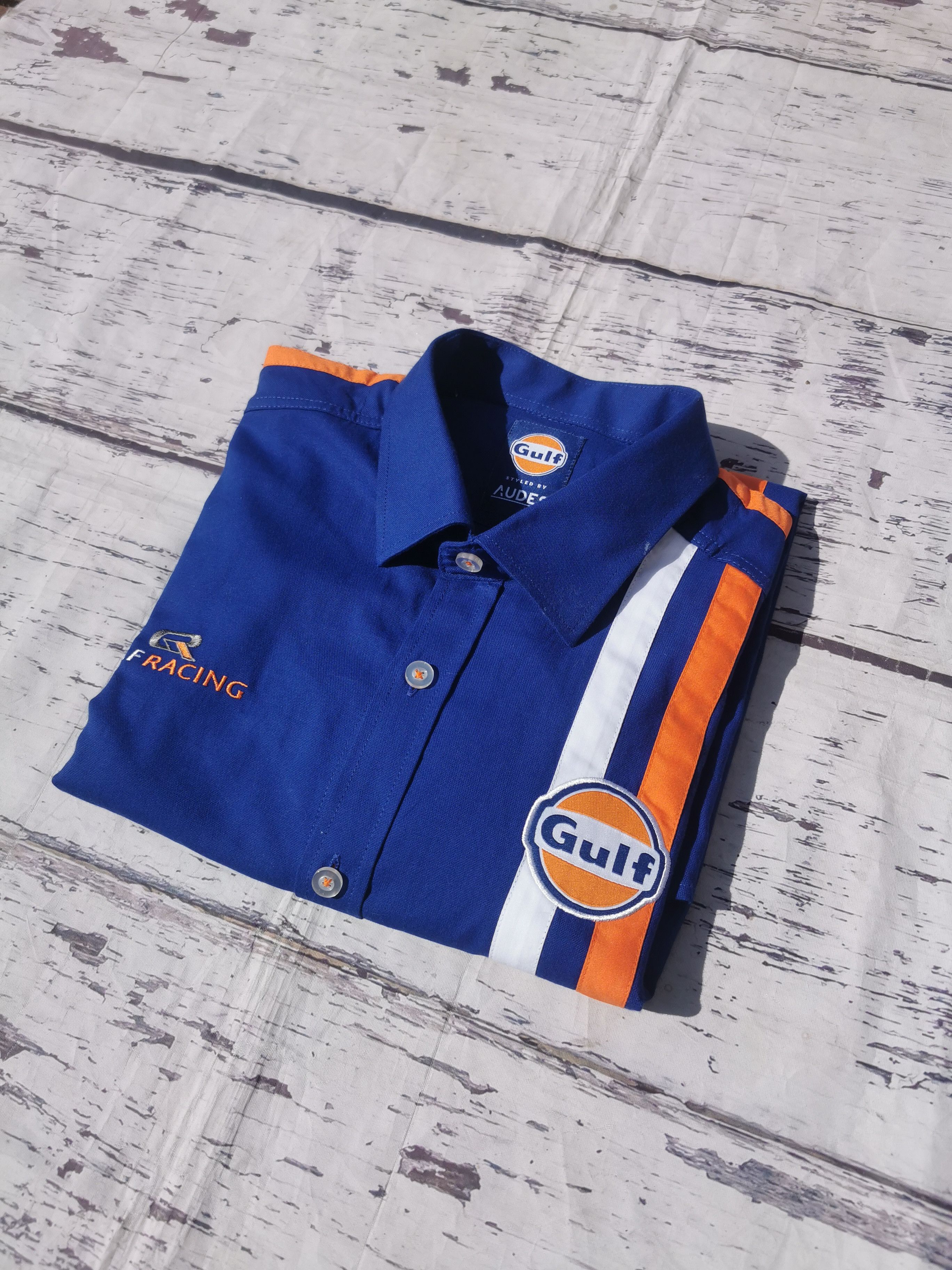 Formula 1 × Racing × Vintage Blue Gulf racing shirt 50th anniversary le ...