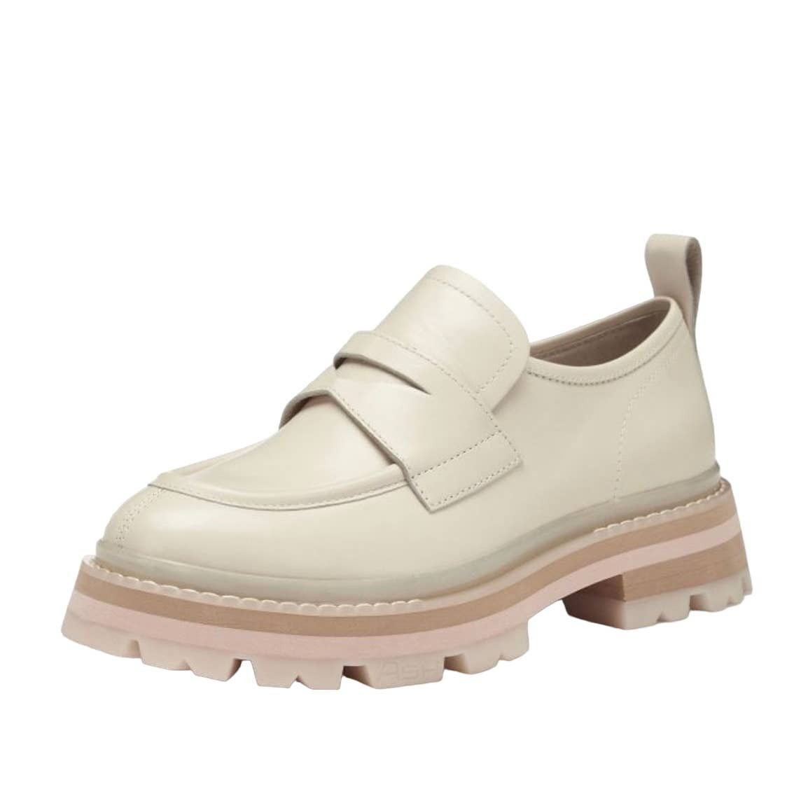 Ash ASH Genial Bis Flatform Off White Leather Loafers SZ 40 (10) | Grailed
