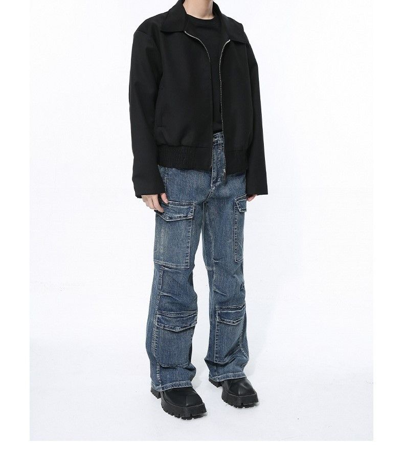 Bomber Jacket × Streetwear Black Full Zip Carpenter Jacket | Grailed