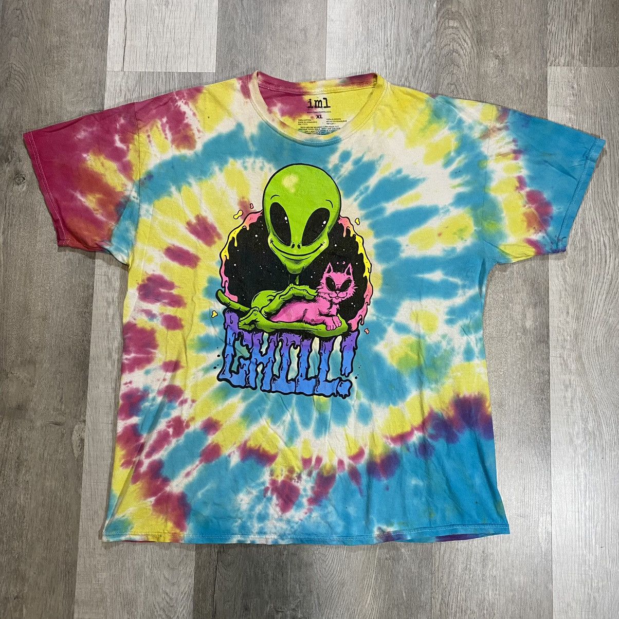 Vintage Trippy Alien LSD Tee Chill Y2K Stoner Tie Dye | Grailed
