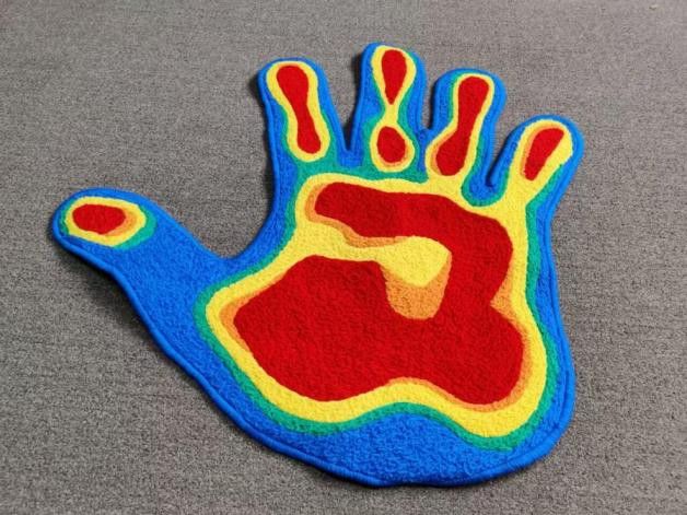 Custom Heatmap Hand Palm Multicolor Wool Thread Carpet | Grailed