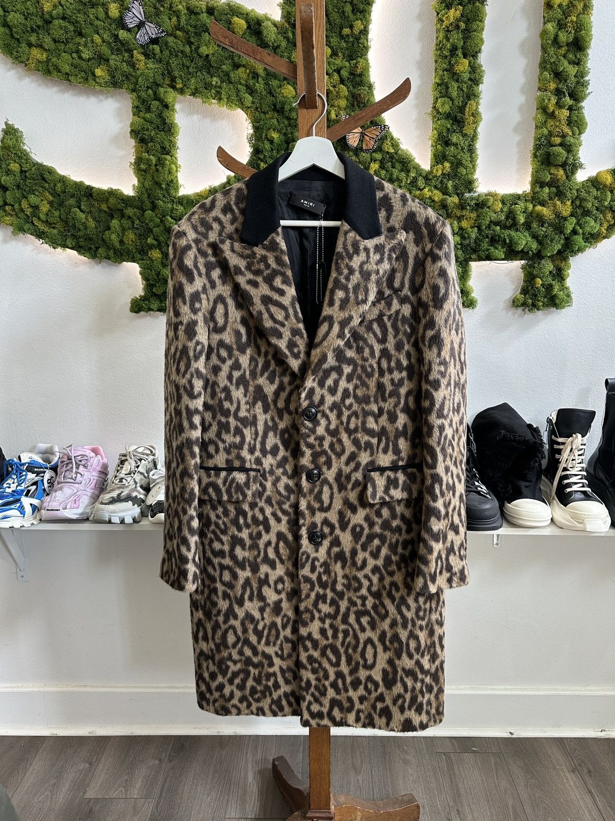 Amiri Rare Amiri Leopard Print Faux Fur Trench Coat | Grailed