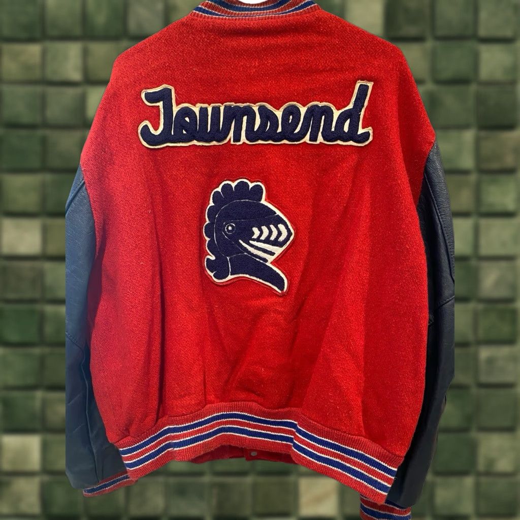 Vintage VINTAGE Delong Letterman Jacket 50 Knights Red Wool USA Men 70s ...