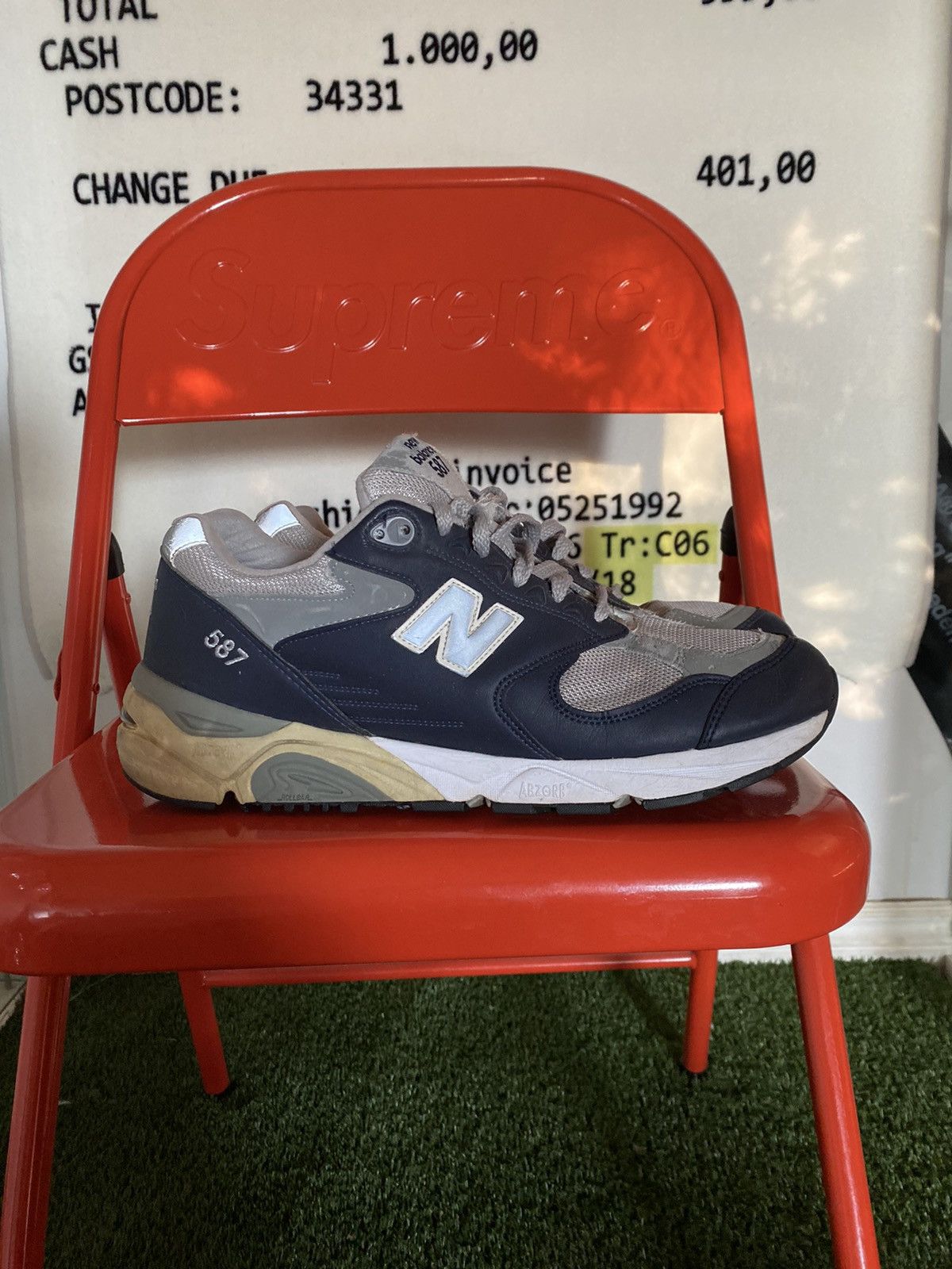 New Balance New balance Made in USA 587 Navy cream | Grailed