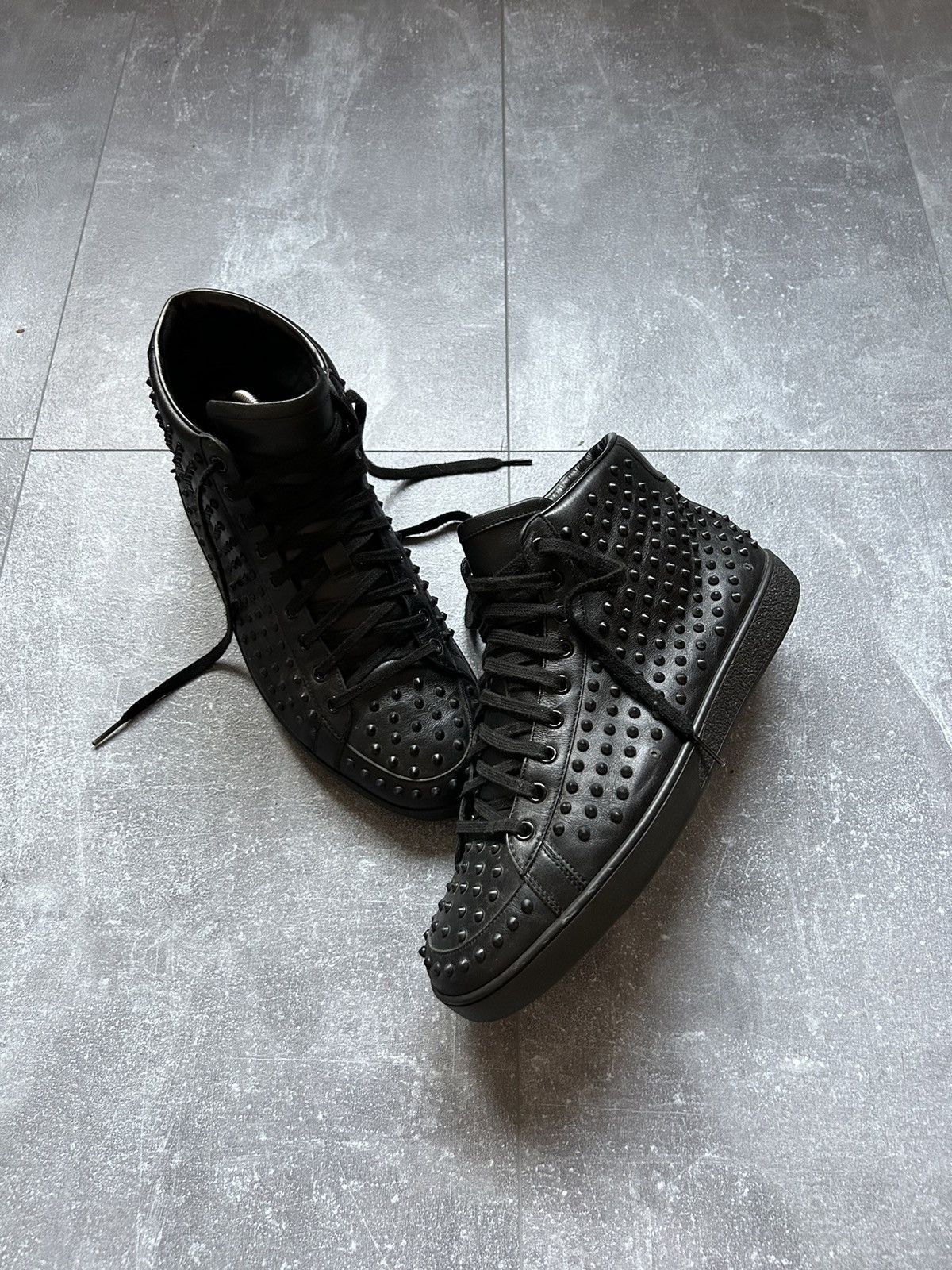 Gucci × Vintage Gucci Brooklyn Leather Studded High 'Black' | Grailed