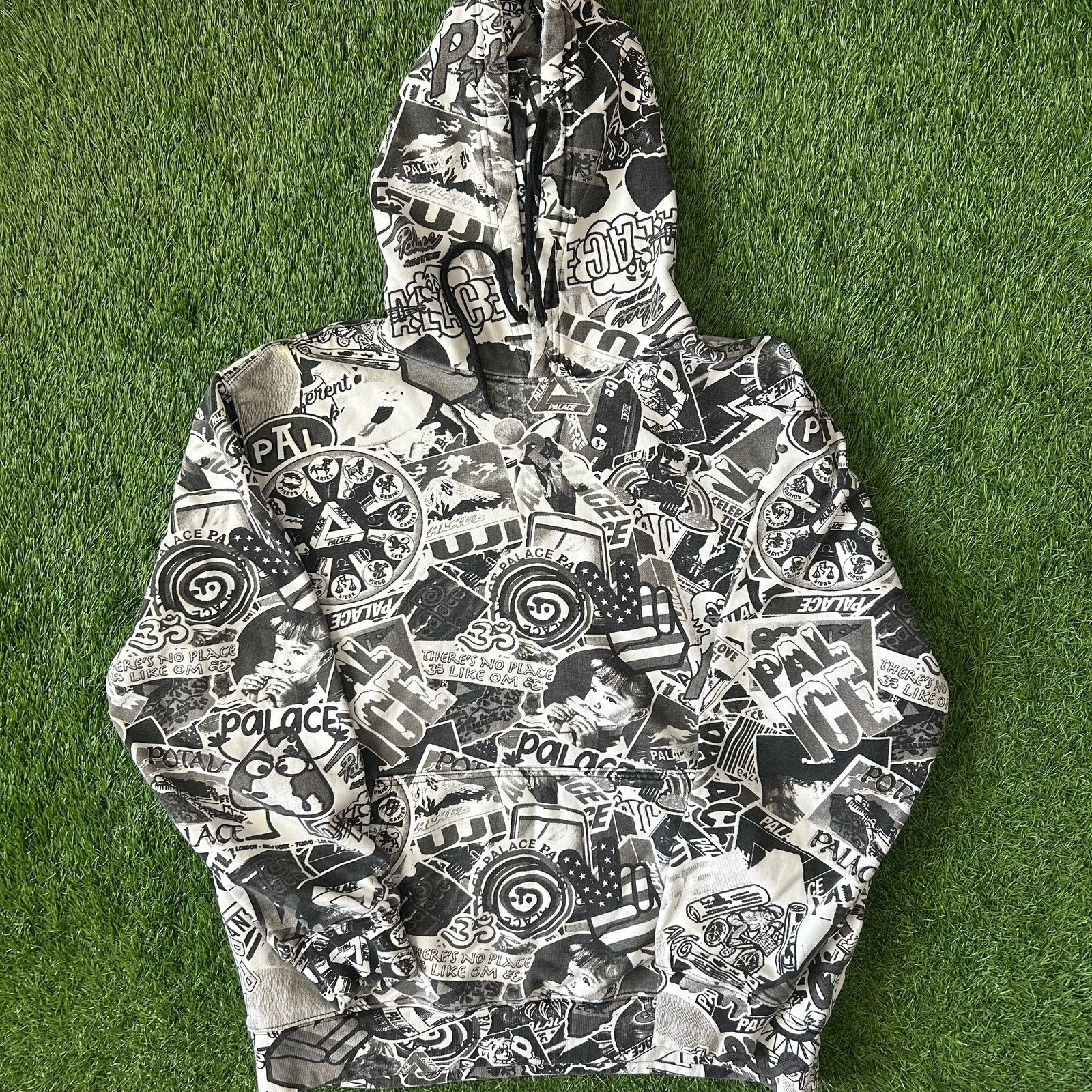 Rick Pallack Palace Sticker Pack Hoodie Black/White | Grailed