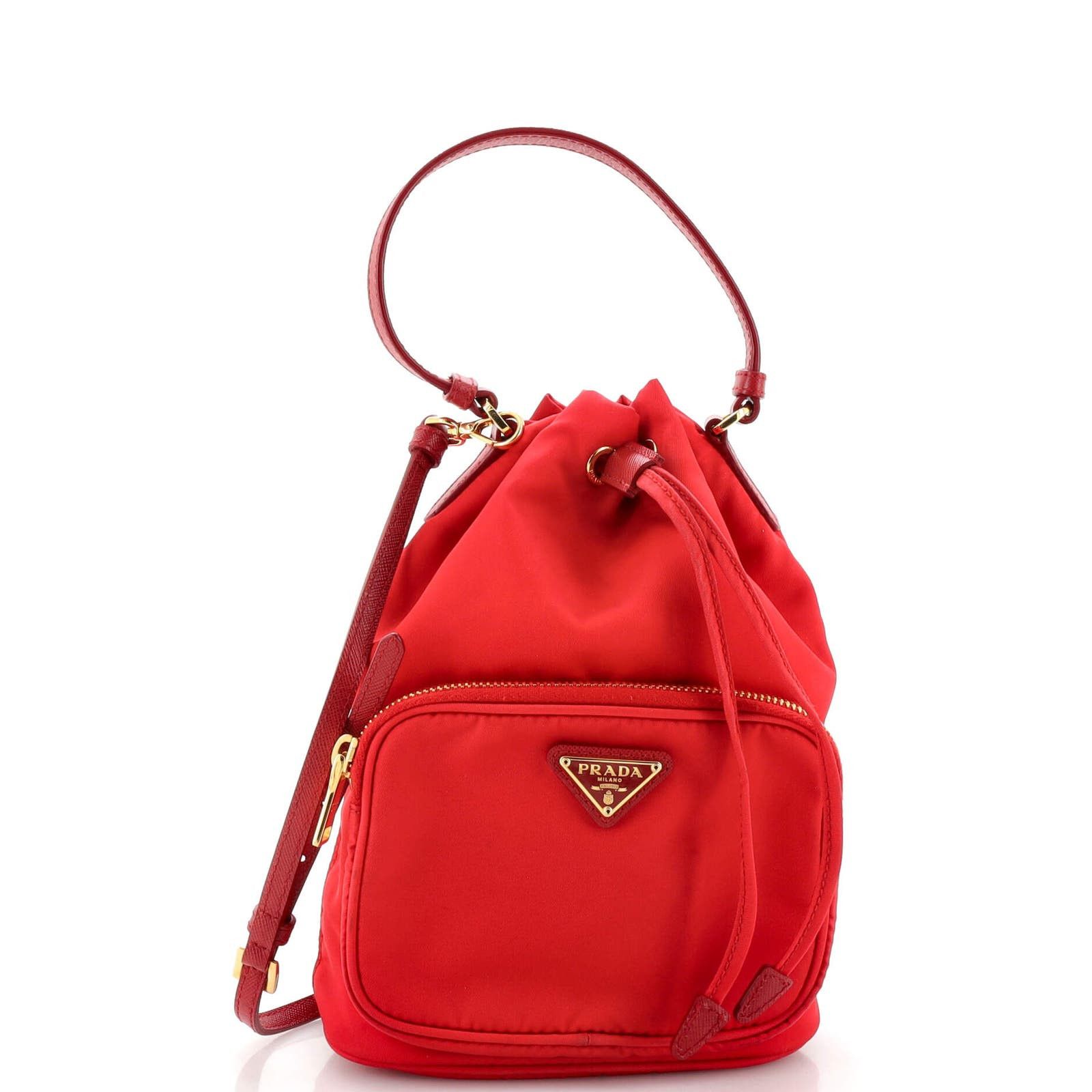 Prada Drawstring Bucket Bag Tessuto Small | Grailed
