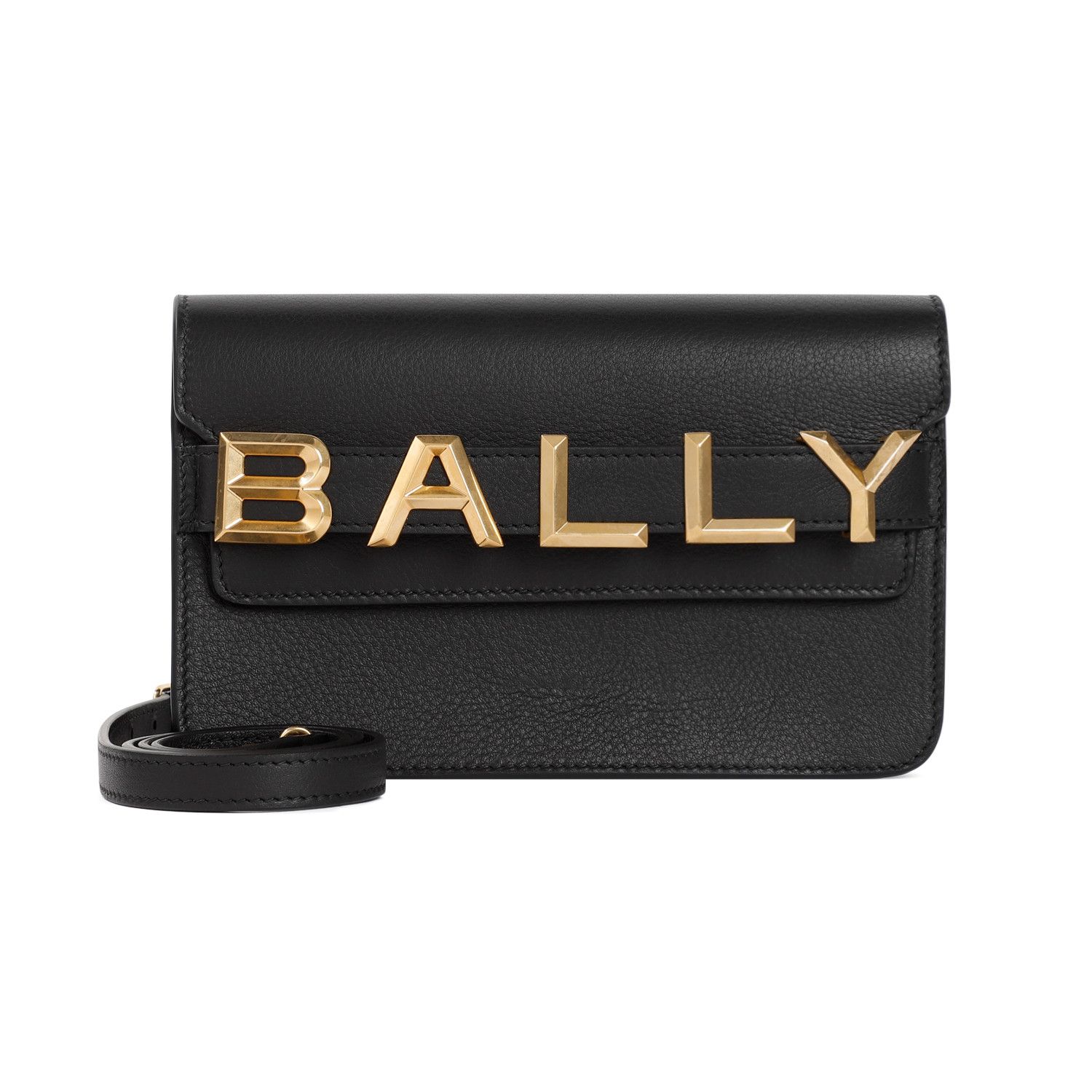 Bally Bally Logo Grained Calf Leather Shoulder Bag | Grailed