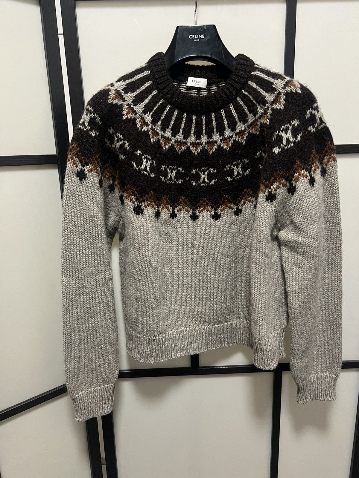 Celine NEW - FW23 Triomphe Fair Isle Wool Sweater | Grailed
