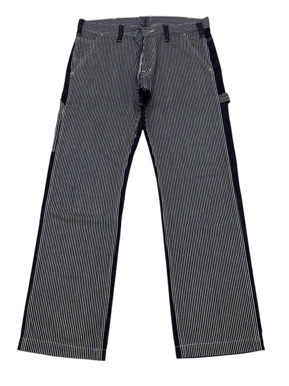 Kapital KOJIMA GENES Hickory Stripe Reconstructed Work Wear Jeans | Grailed