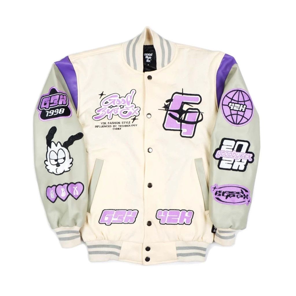 Varsity Varsity jacket cartoon good bye ex full embroidery | Grailed