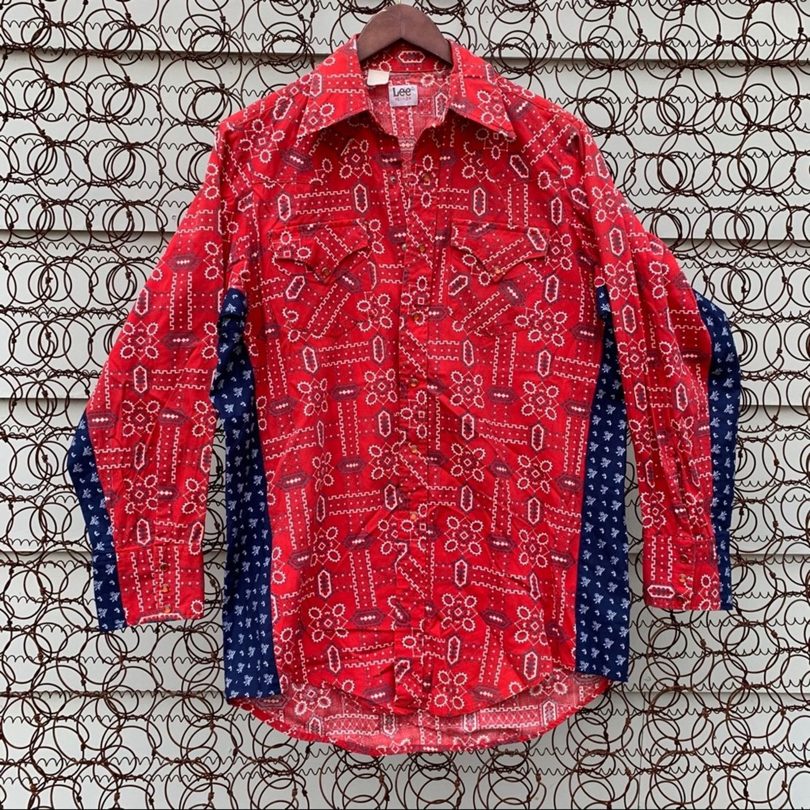 Lee Vint 70s Lee Paisley bandana pearl snap cowboy western shirt | Grailed