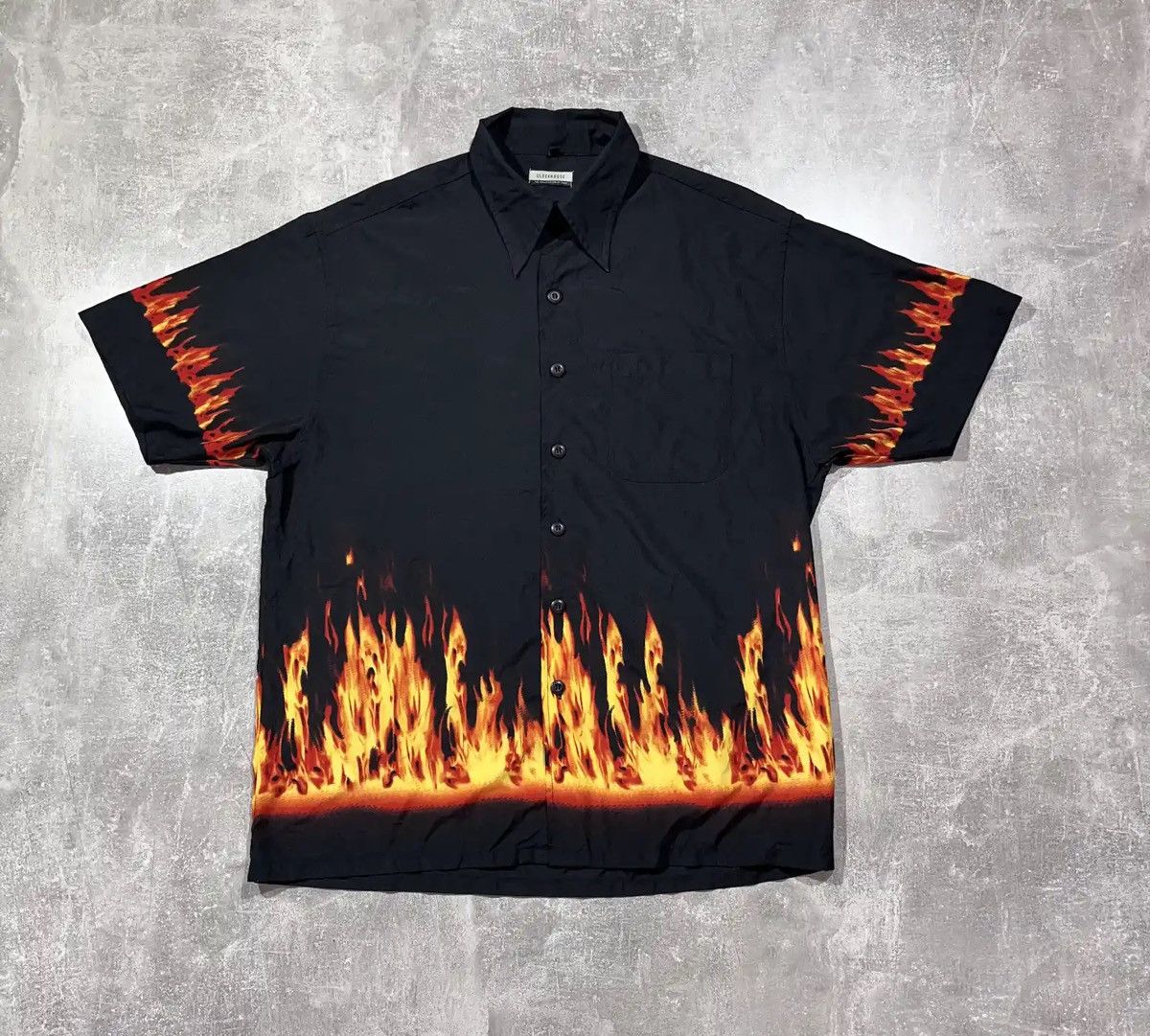 Avant Garde × Japanese Brand × Streetwear Vintage Y2K Flame Polo Butt ...