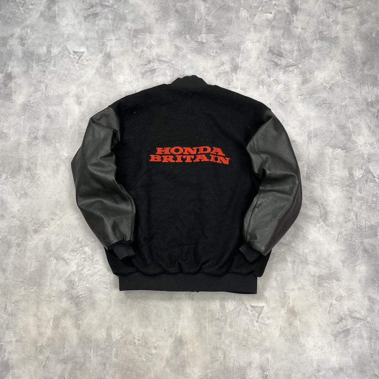 Honda × Racing × Vintage Vintage Honda Racing Varsity Leather Jacket Made in USA | Grailed
