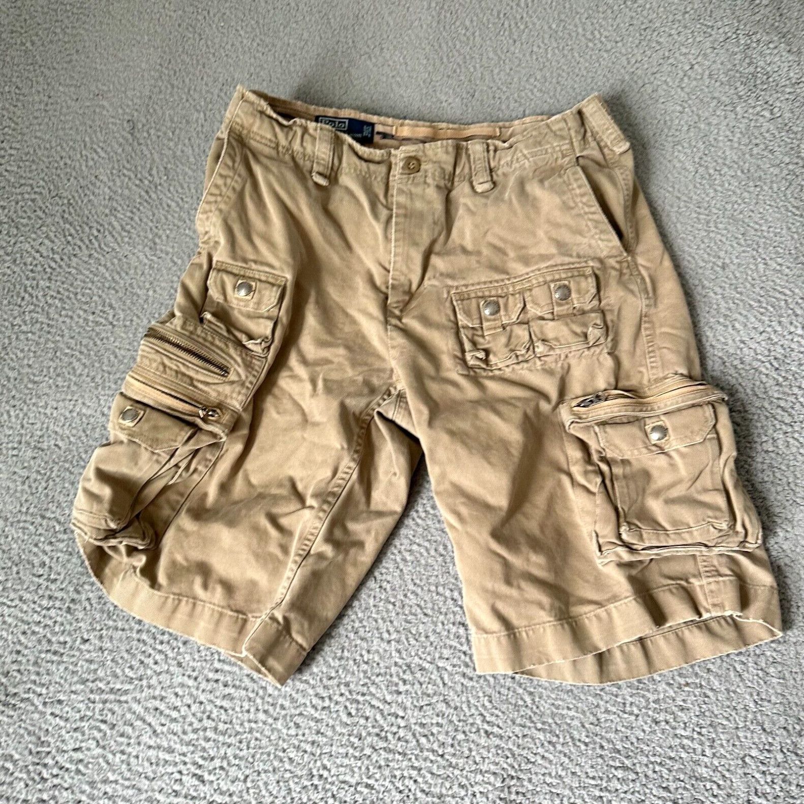 Polo Ralph Lauren Ralph Lauren Shorts Mens 34 Brown Polo Paratrooper Military Cotton Chino Cargo ...