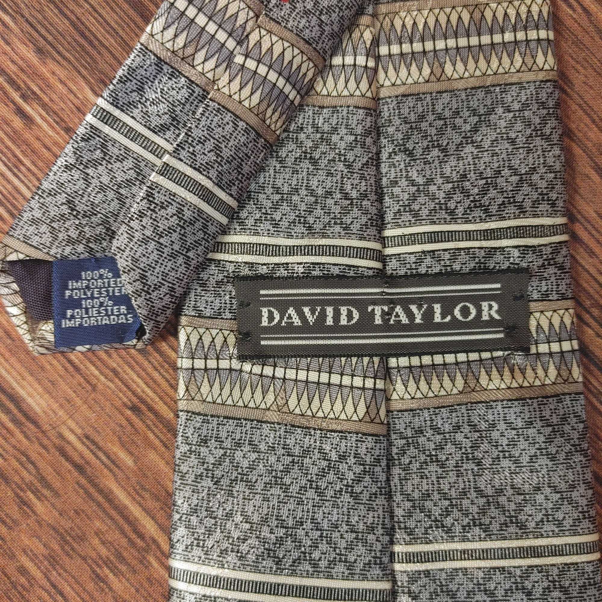 David Taylor David Taylor Men's 100% Imported Polyester Gray Stripped ...
