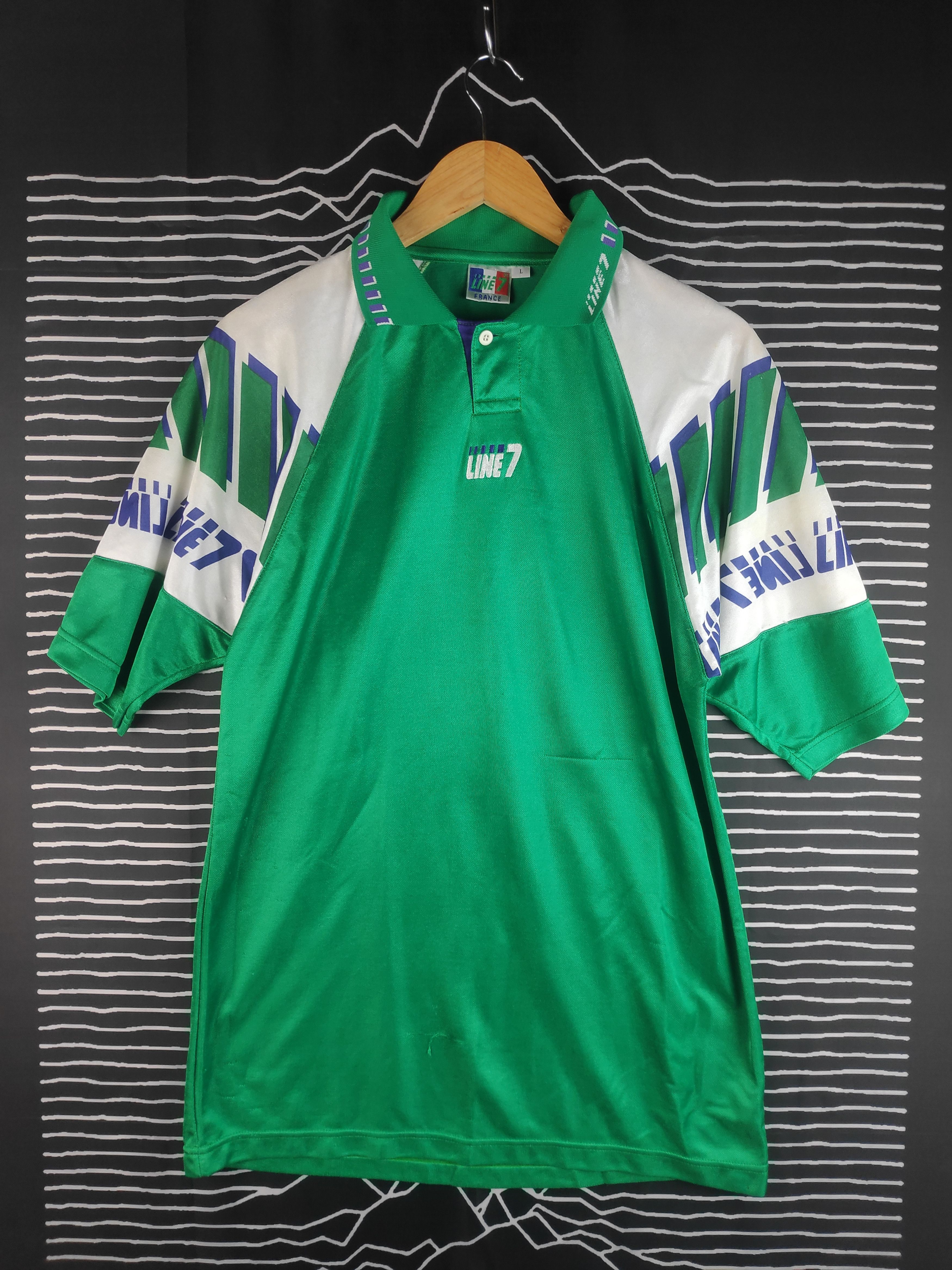 Vintage Vtg 90s Line 7 Green Blokecore Jersey | Grailed