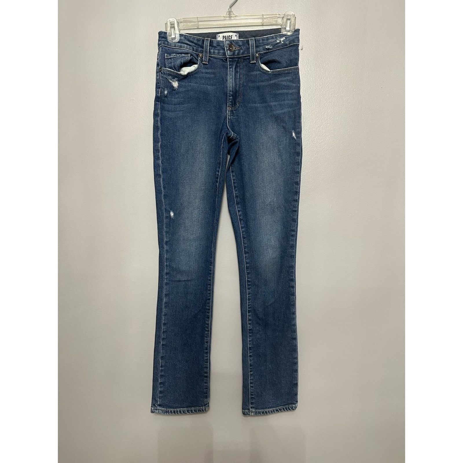 Paige Paige Julia Straight Leg Jeans Blue Stretch Destress 24 New | Grailed