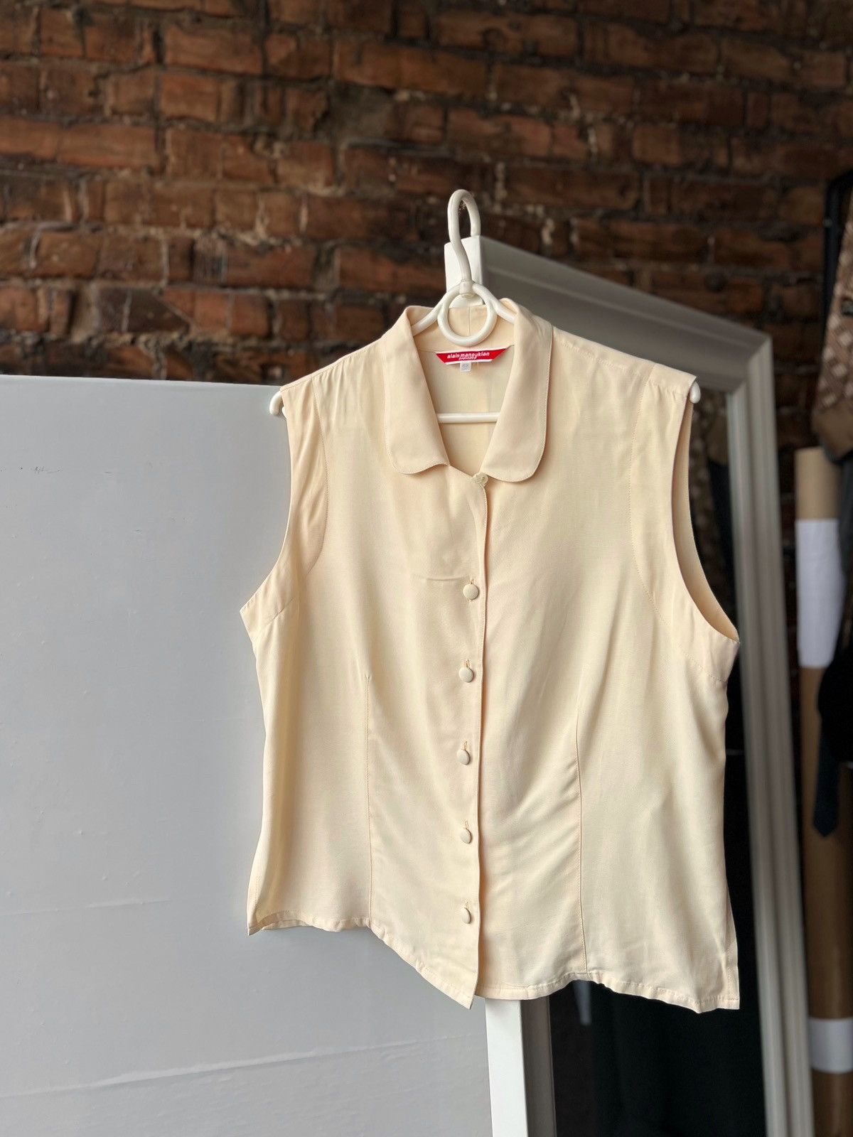 Vintage Alain Manoukian Vintage France Beige Button Blouse Top | Grailed