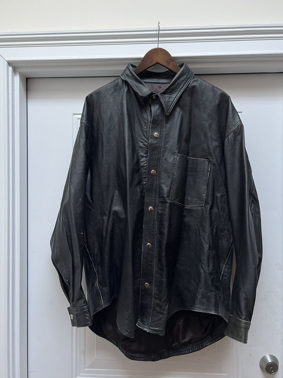 Vintage Vintage 2BU San Francisco Leather Shirt Jacket Biker | Grailed