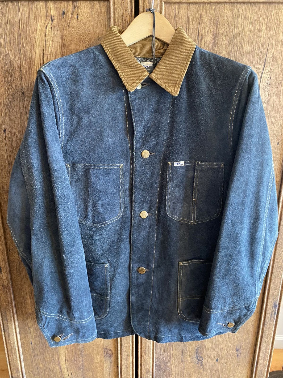 Ralph Lauren Ralph Lauren Double RL RRL Suede Indigo Chore Jacket | Grailed