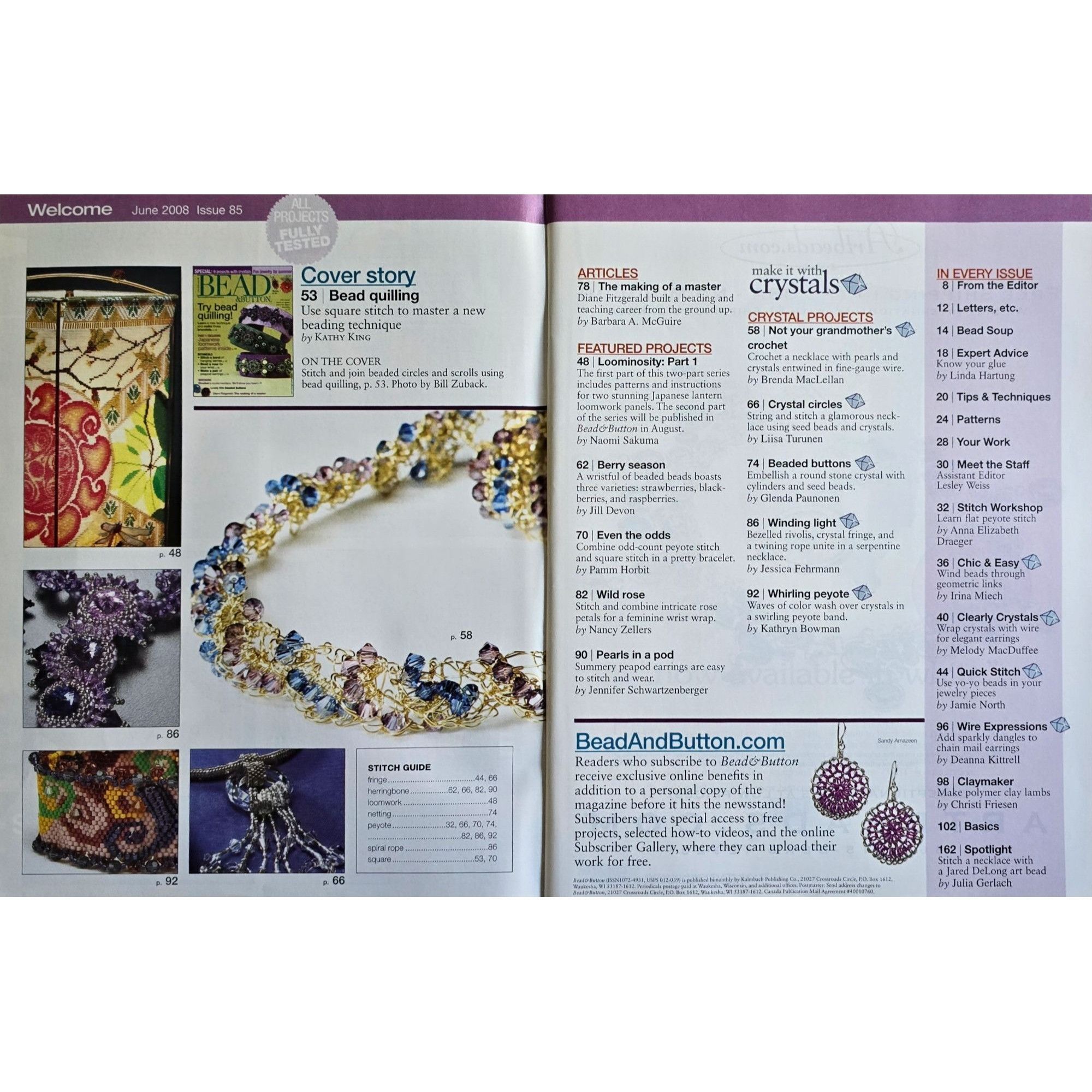 Made In Usa Bead and Button Magazine June 2008 Japanese Loomwork ...
