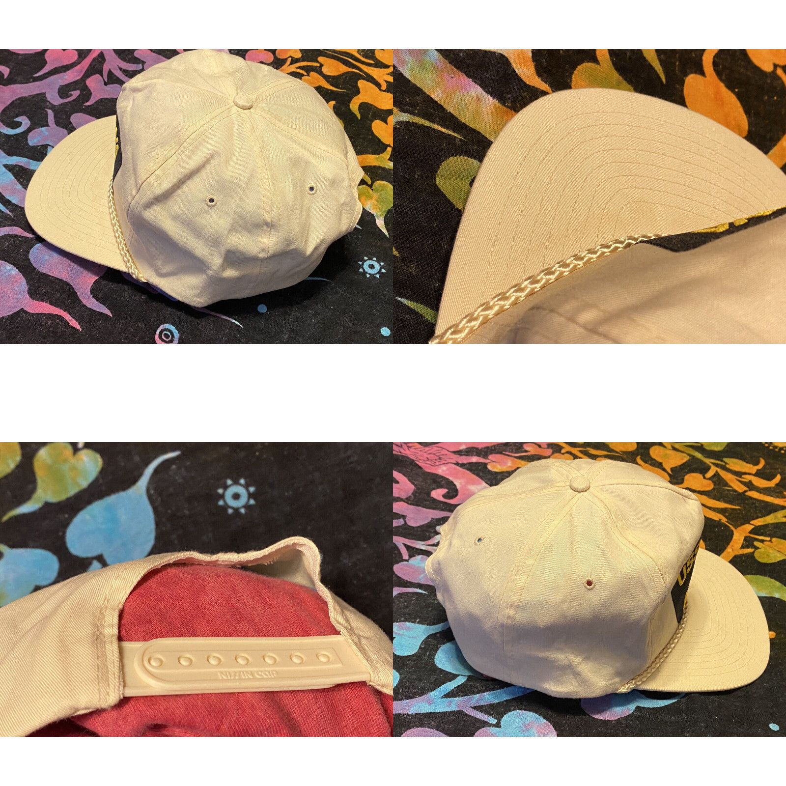 Logo 7 Vtg. USS IOWA BB-61 US Navy Logo Snapback White Hat Nissin ...