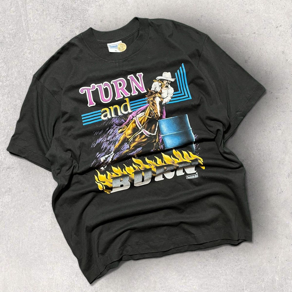 Vintage Vintage Single Stitch Pandhandle Slim Barrel Racing T-Shirt ...