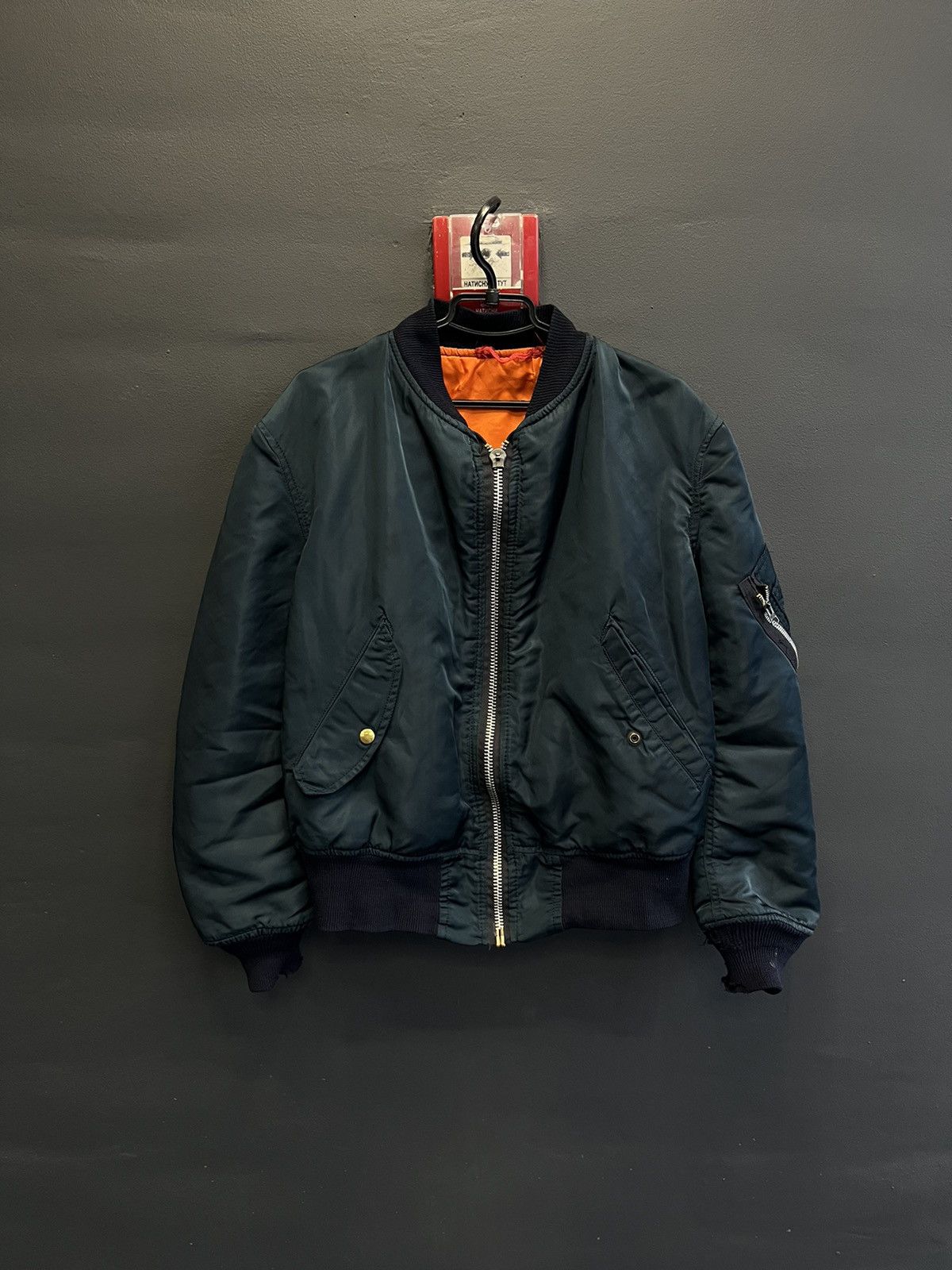 Avant Garde × Japanese Brand × Vintage Vintage Alpha Industries MA 1 Intermediate Faded Bomber ...