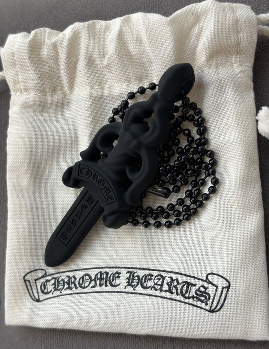 Chrome Hearts Chrome Hearts Dagger Silicon Necklace With Ball Chain ...