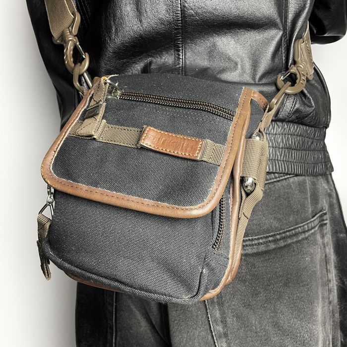 Diesel DIESEL 00s Brown Leather Denim Black Crossbody Messenger Bag ...