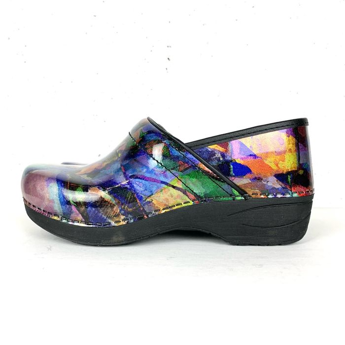 Dansko Dansko XP 2.0 Color Wash Patent Leather Clogs Rainbow Multi ...