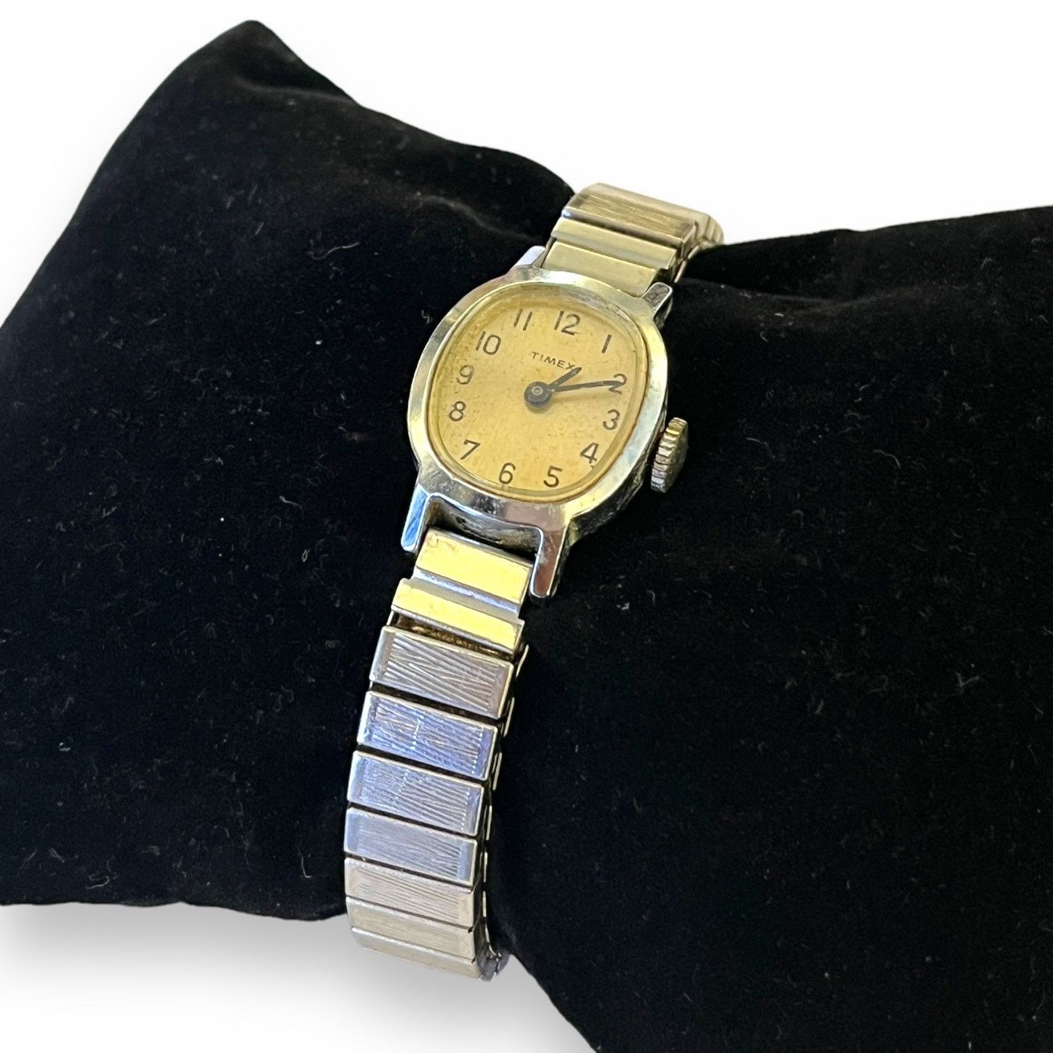 Timex Vintage Timex Silver Toned Stretch Band Ladies Watch | Grailed